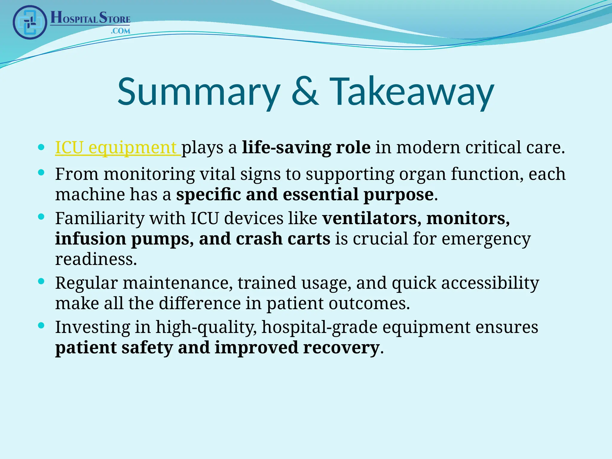 Complete ICU Equipment List | Machine Used in ICU | Presentation by ...