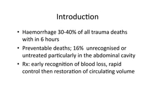 Haemorrhage Control in Trauma | PDF