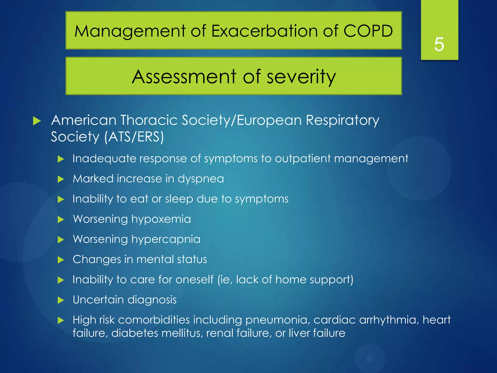 Icu management in obstructive airway disease | PPSX