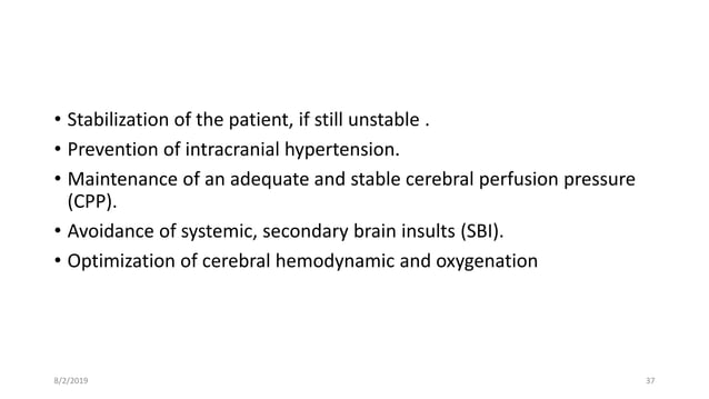 ICU management of traumatic brain injury | PPTX | First Aid | Injuries