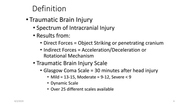 ICU management of traumatic brain injury | PPTX | First Aid | Injuries