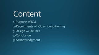 ICU Airconditioning system presentation | PPTX