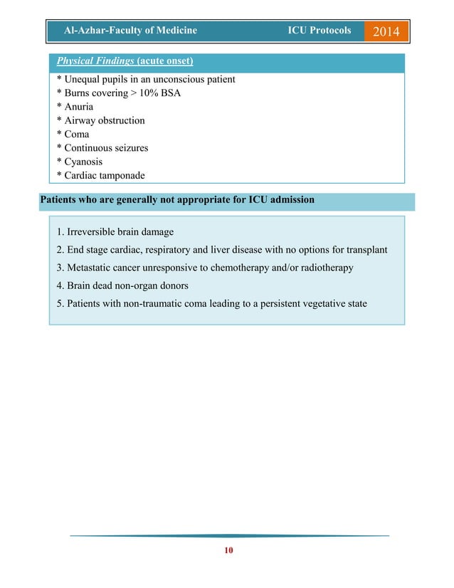 ICU Protocols | PDF | First Aid | Injuries