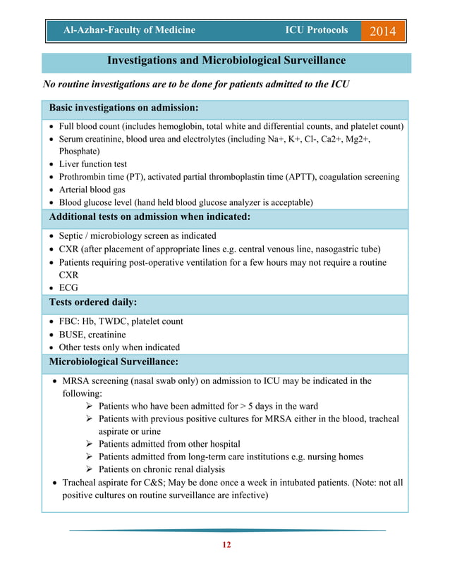 ICU Protocols | PDF | First Aid | Injuries