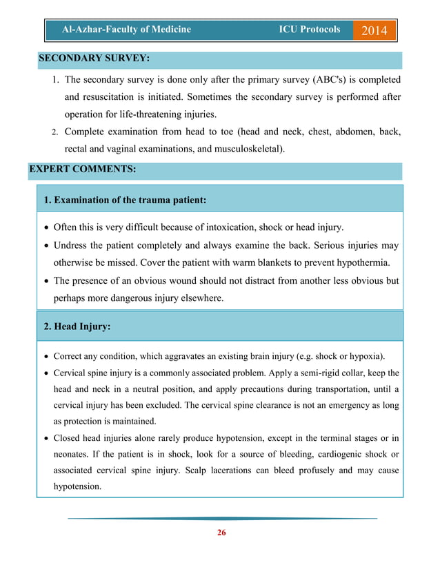 ICU Protocols | PDF | First Aid | Injuries