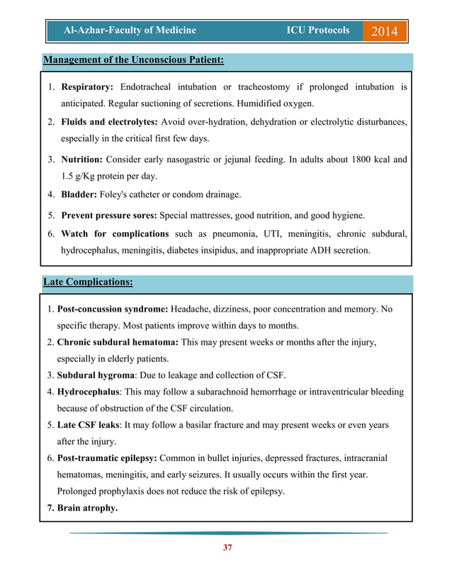 ICU Protocols | PDF | First Aid | Injuries