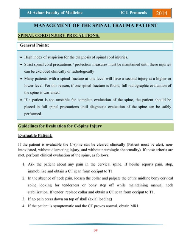 ICU Protocols | PDF | First Aid | Injuries