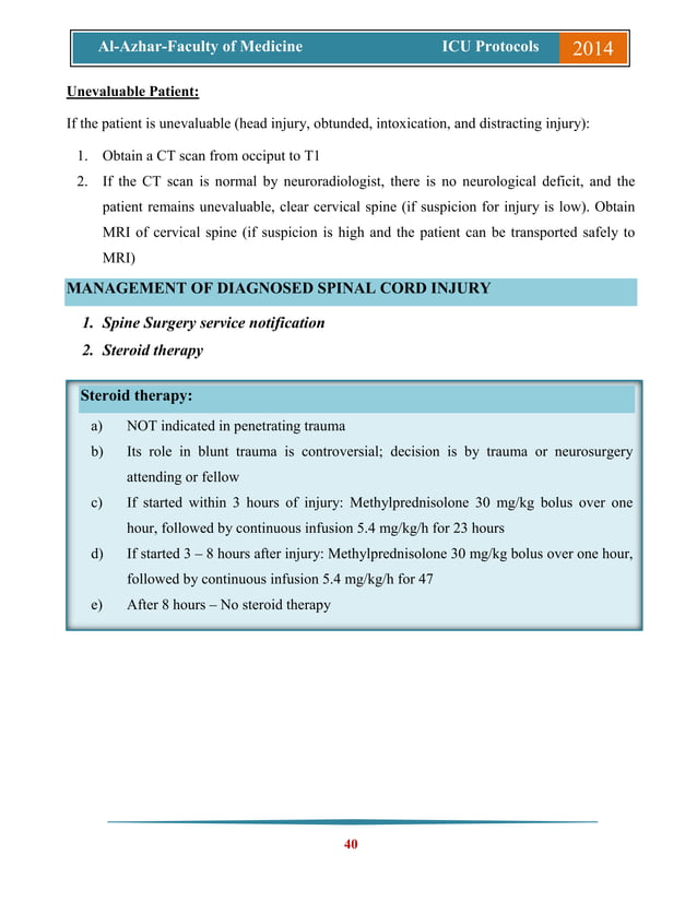 ICU Protocols | PDF | First Aid | Injuries