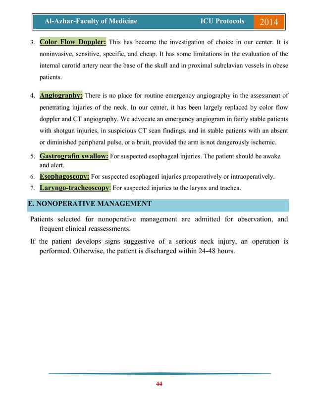 ICU Protocols | PDF | First Aid | Injuries