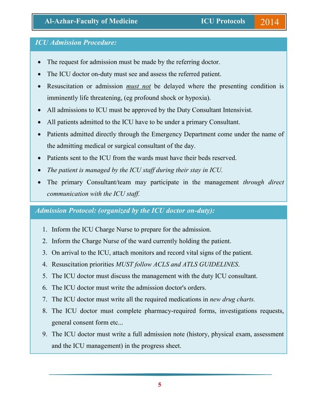 ICU Protocols | PDF | First Aid | Injuries