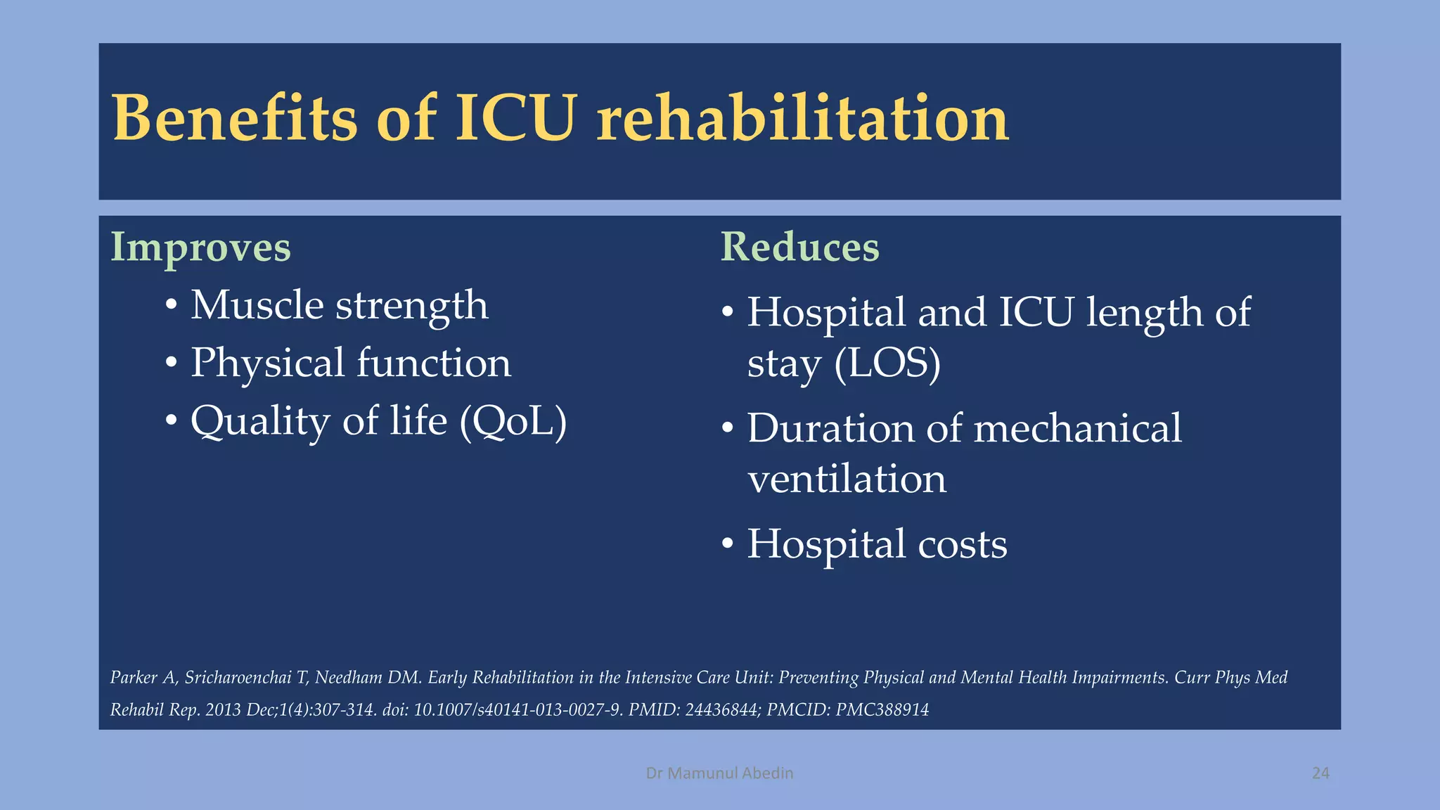 ICU Rehabilitation Outline and Protocols.pptx
