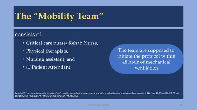 ICU Rehabilitation Outline and Protocols.pptx | Physical Therapy | Wellness