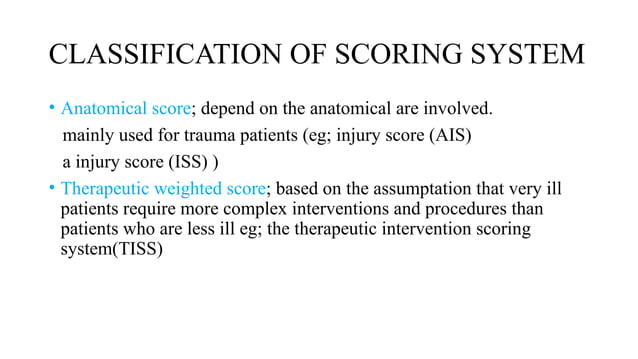 INTENSIVE CARE UNIT SCORING SYSTEM FOR PATIENTS .pptx