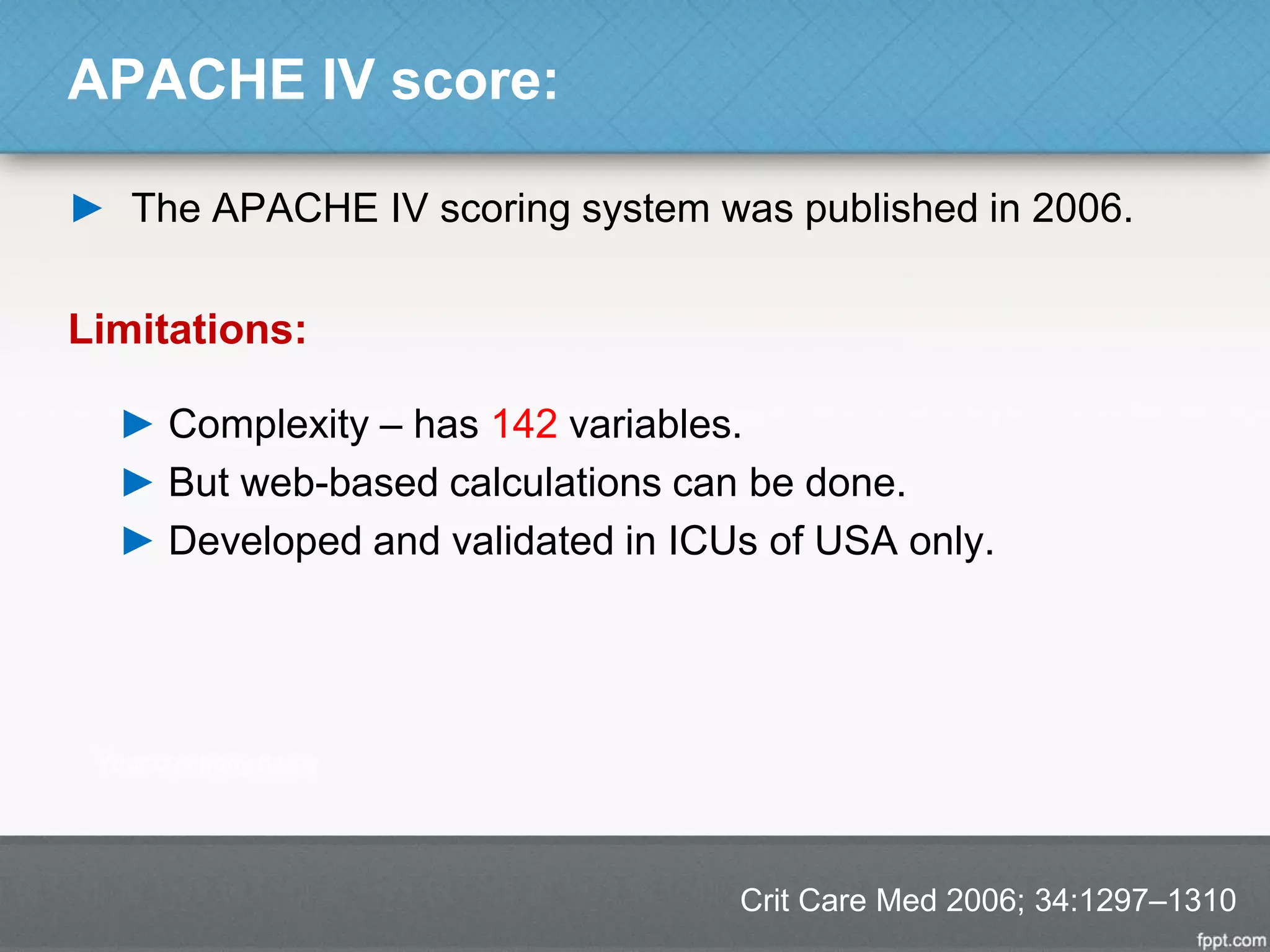 ICU Scoring Systems | PPT