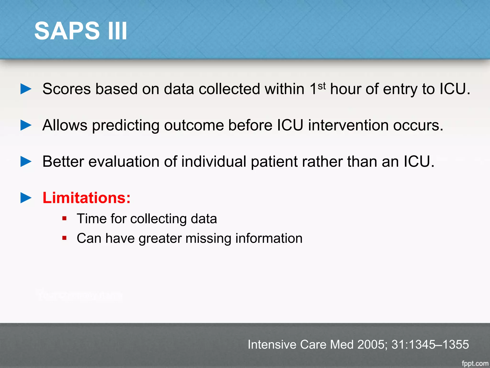 ICU Scoring Systems | PPT