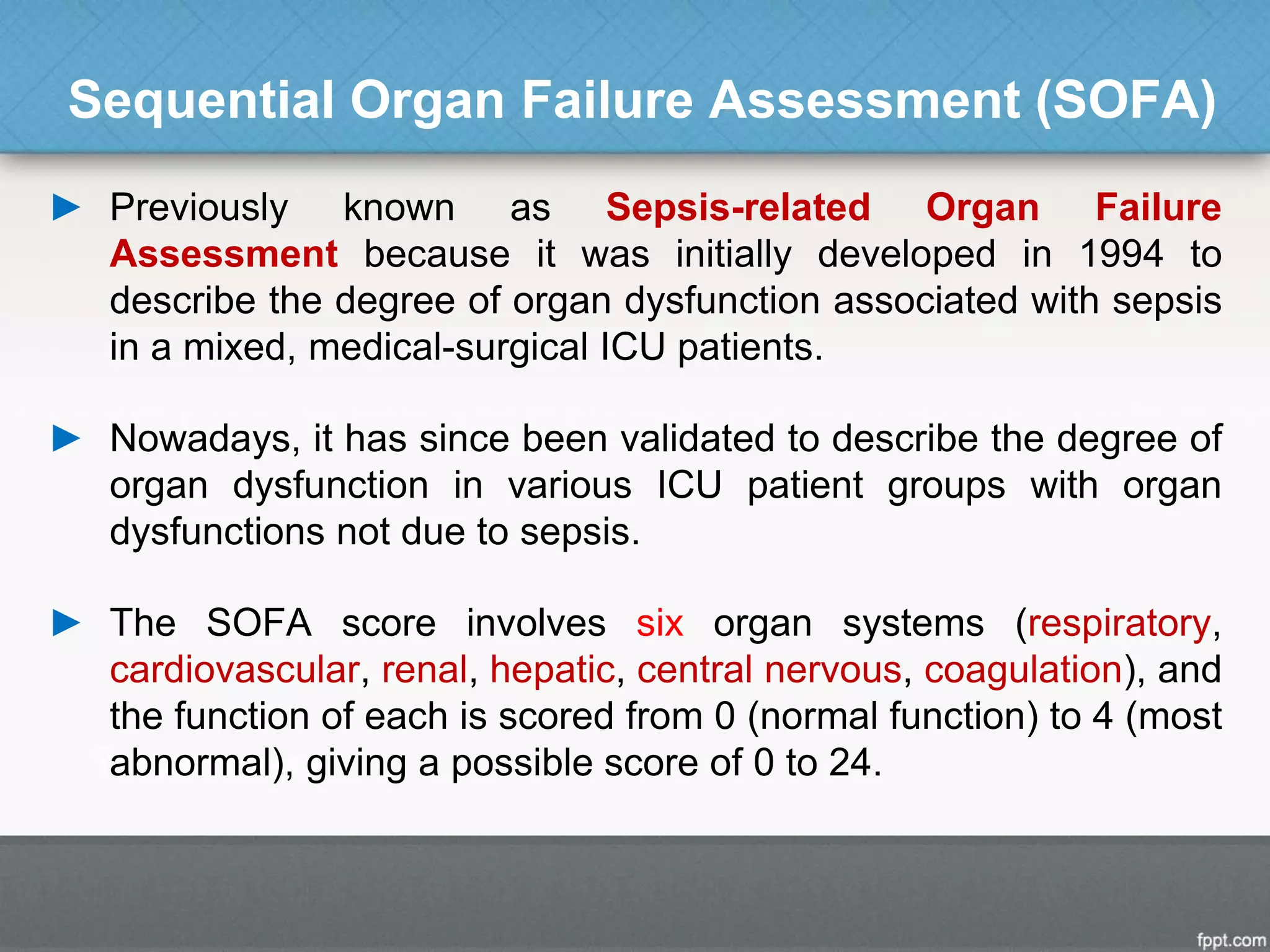 ICU Scoring Systems | PPT