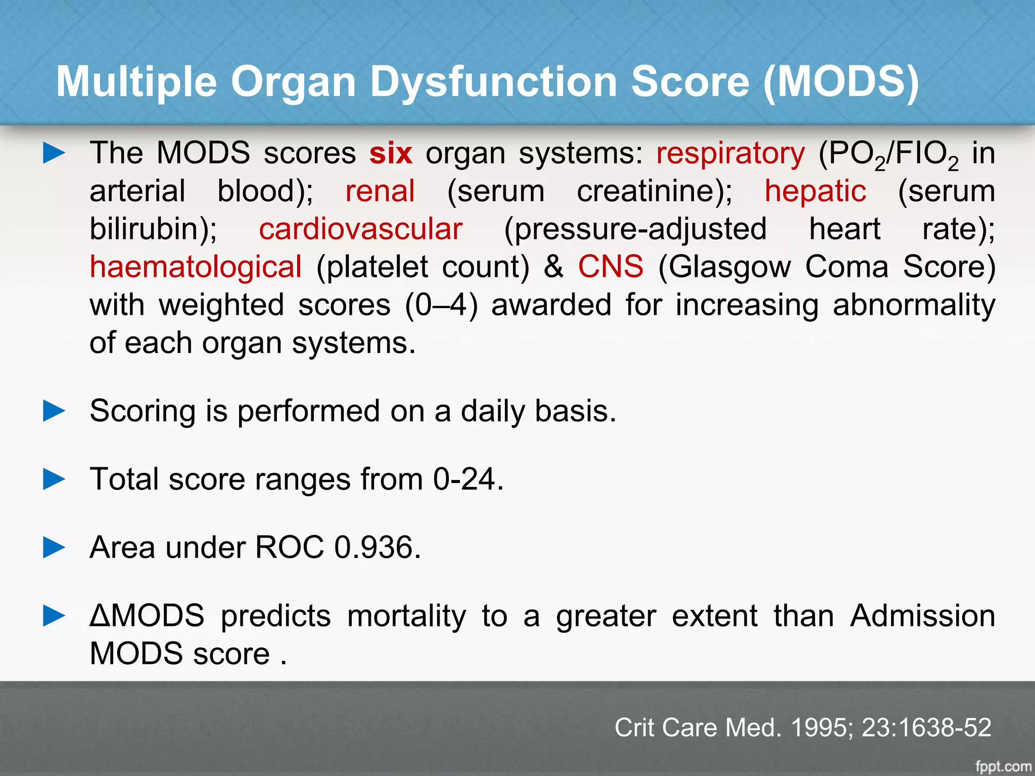 ICU Scoring Systems | PPT