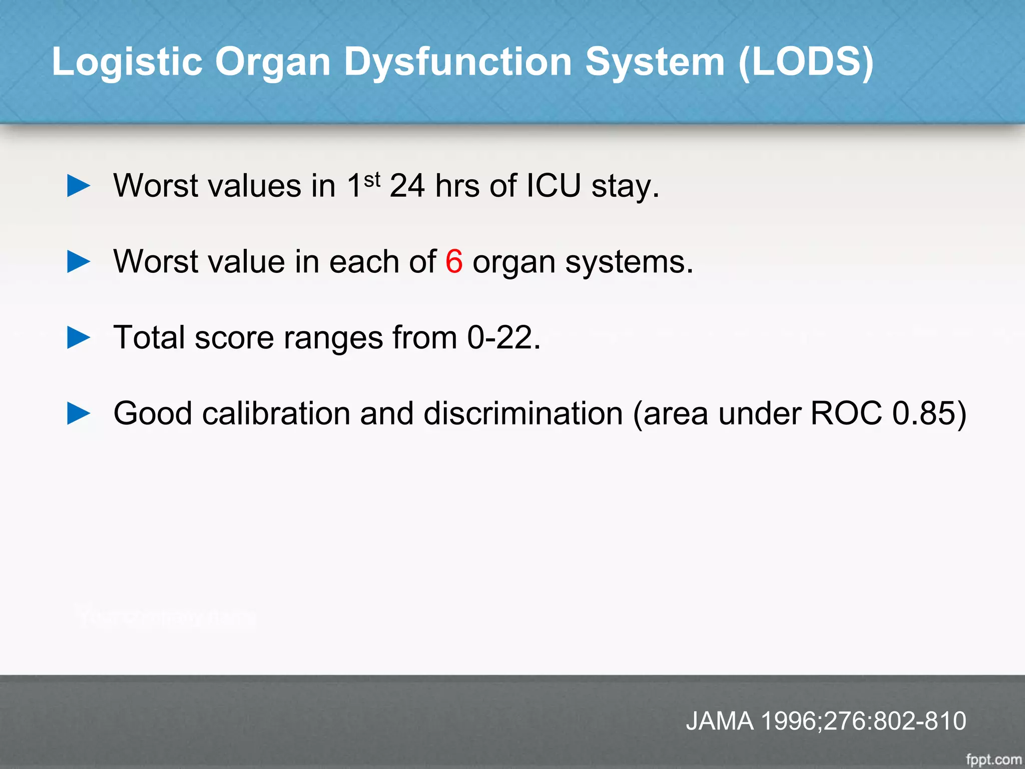 ICU Scoring Systems | PPT
