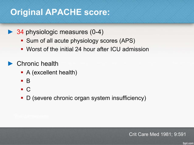 ICU Scoring Systems | PPT | Lung and Respiratory Health | Diseases and ...