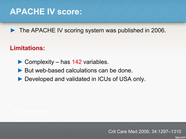 ICU Scoring Systems | PPT | Lung and Respiratory Health | Diseases and ...