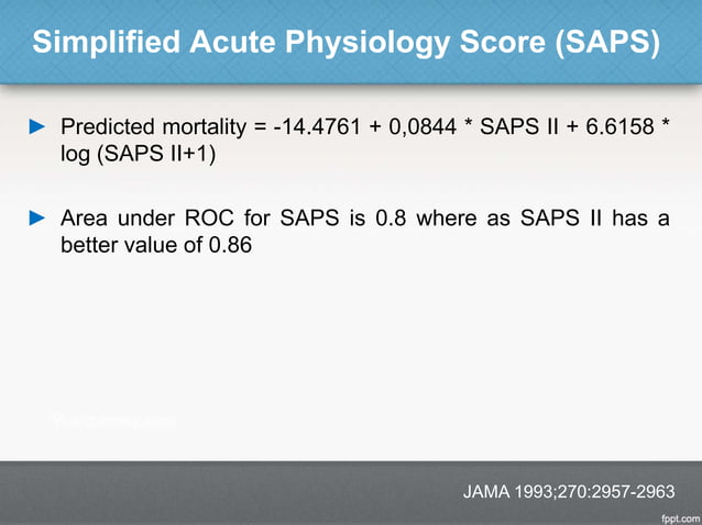 ICU Scoring Systems | PPT | Lung and Respiratory Health | Diseases and ...