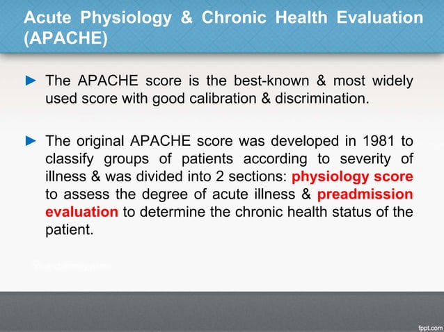 ICU Scoring Systems | PPT | Lung and Respiratory Health | Diseases and ...