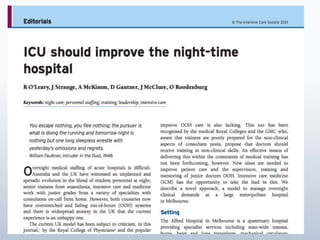 ICU can Improve the Night-Time Hospital | PPT
