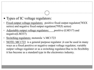 Ic voltage regulators | PPTX