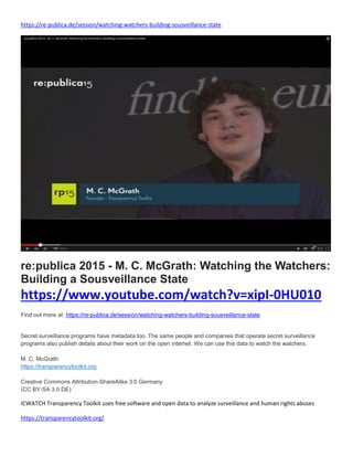 Icwatch transparency toolkit uses free software and open data to ...