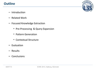 Summaries on the fly: Query-based Extraction of Structured Knowledge from Web Documents | PPT