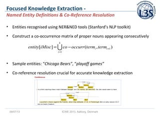 Summaries on the fly: Query-based Extraction of Structured Knowledge from Web Documents | PPT