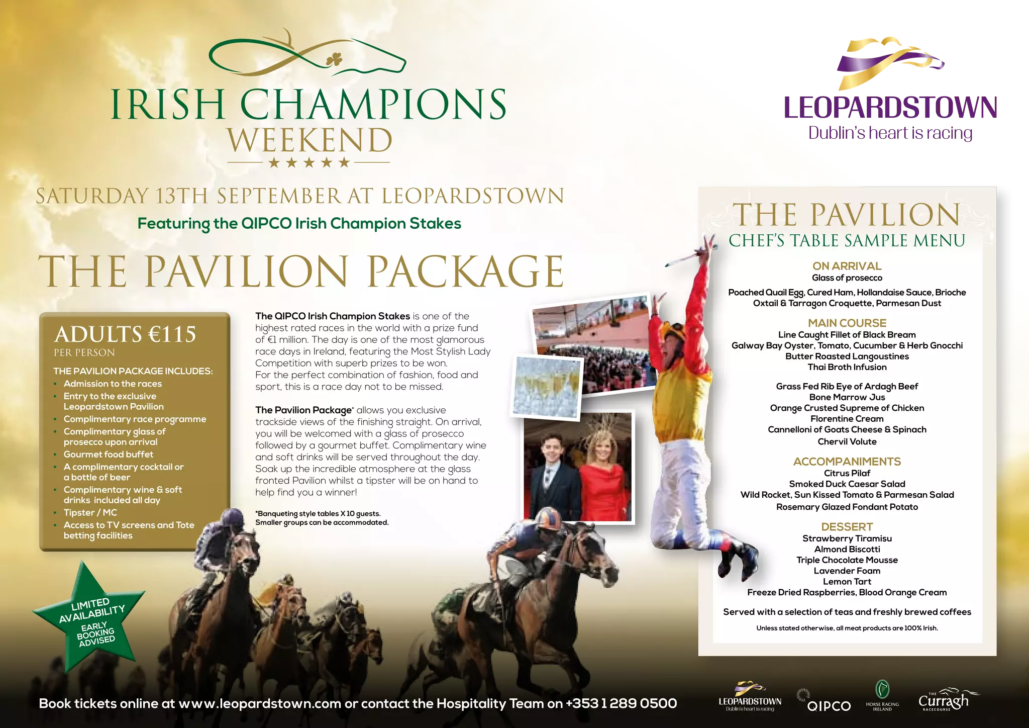 Irish Champions Weekend - Leopardstown Pavilion Sample Menu | PPT
