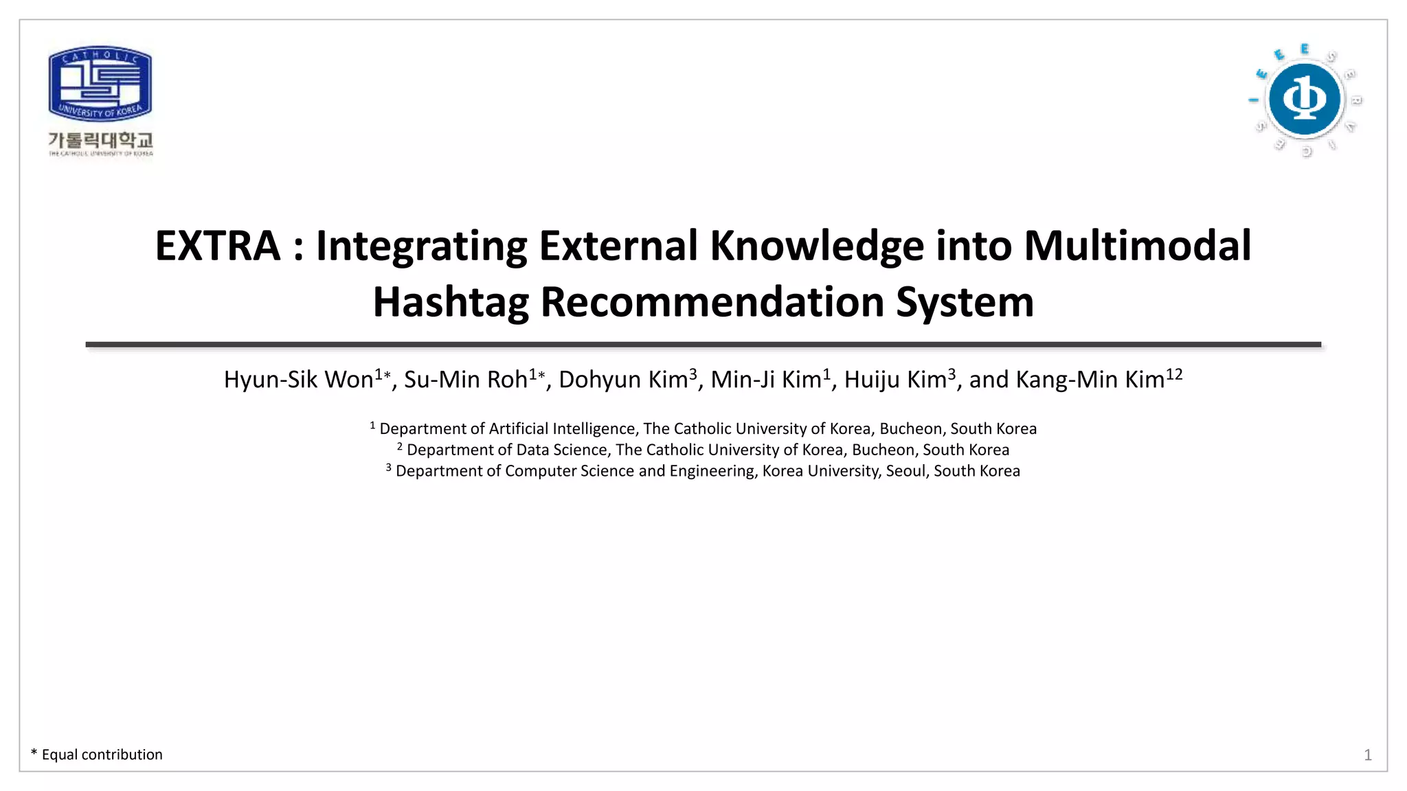 EXTRA: Integrating External Knowledge into Multimodal Hashtag ...