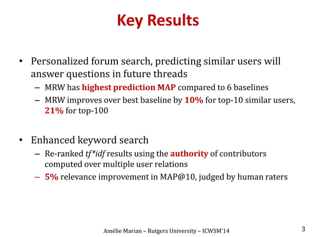 Personalizing Forum Search using Multidimensional Random Walks | PDF | Search | Internet