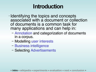 Wikipedia as an Ontology for Describing Documents | PPT
