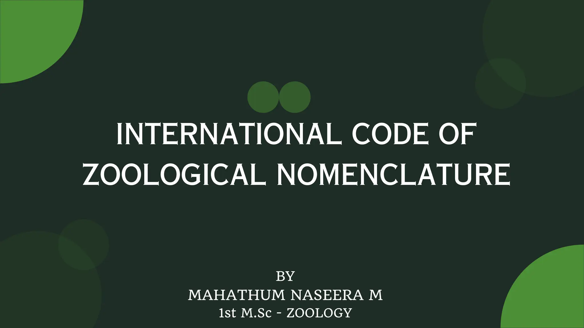 INTERNATIONAL CODE OF ZOOLOGICAL NOMENCLATURE | PDF