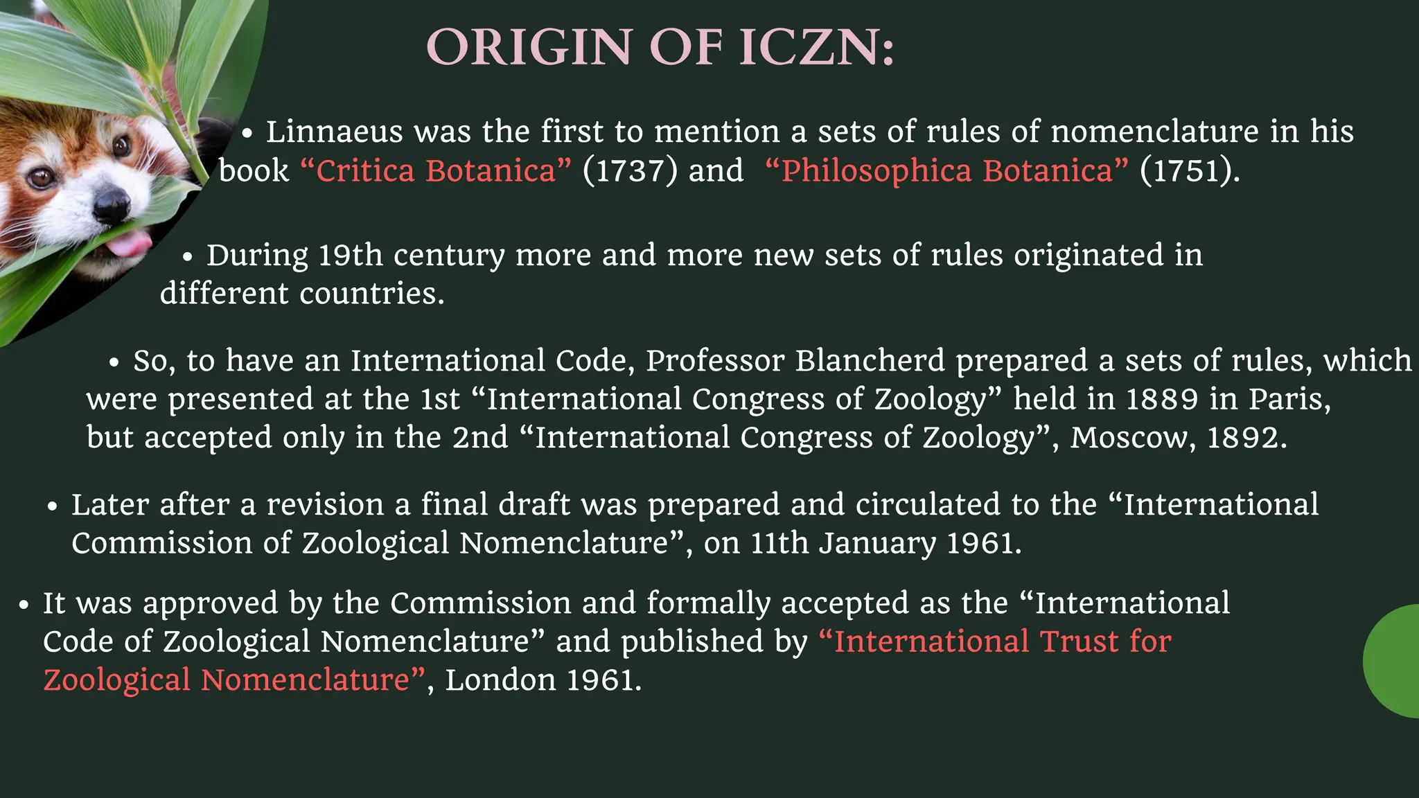 INTERNATIONAL CODE OF ZOOLOGICAL NOMENCLATURE | PDF