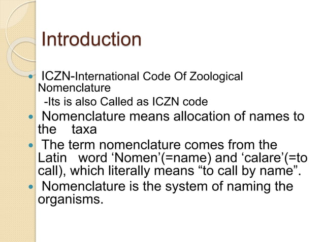 ICZN(InternationalCodeforZoologicalNomenclature).pptx