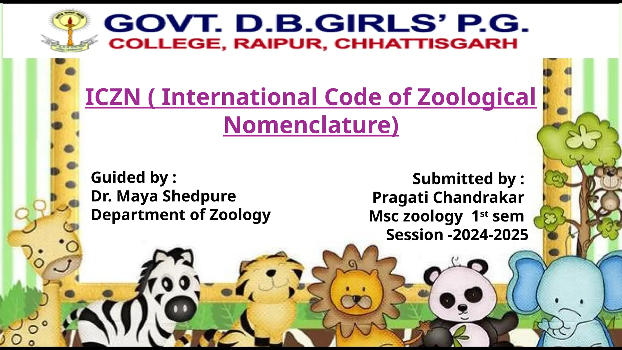iczn(International Code of Zoological Nomenclature) | PPTX