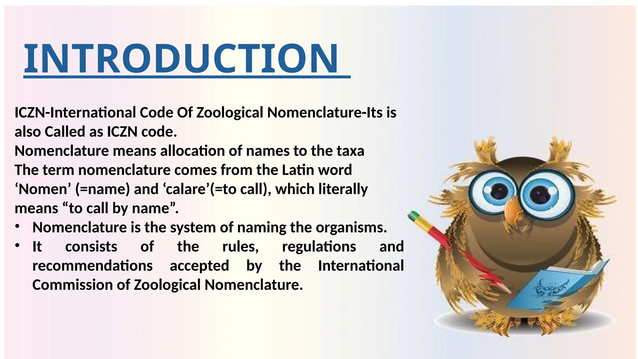 iczn(International Code of Zoological Nomenclature) | PPTX
