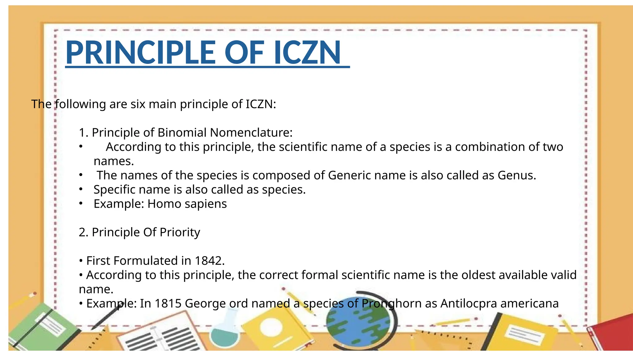 iczn(International Code of Zoological Nomenclature) | PPTX