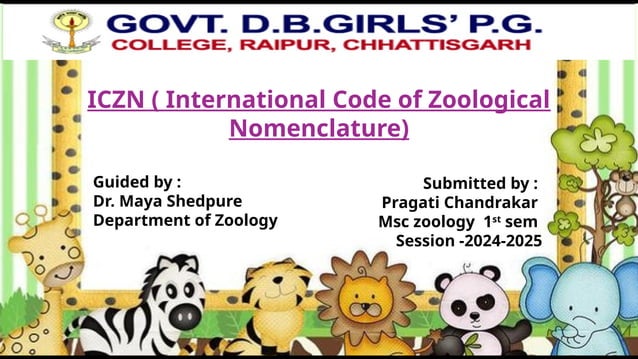 iczn(International Code of Zoological Nomenclature) | PPTX