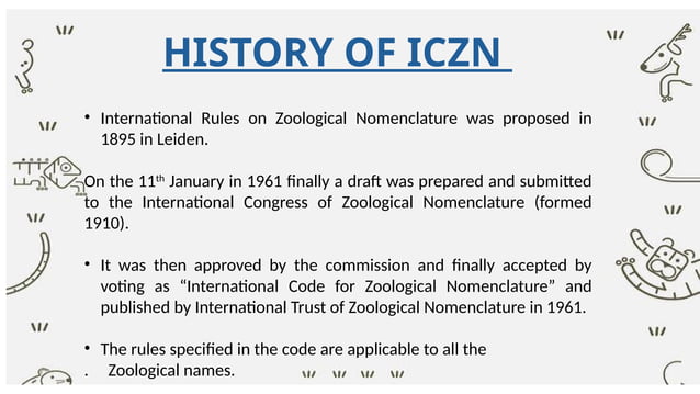 iczn(International Code of Zoological Nomenclature) | PPTX