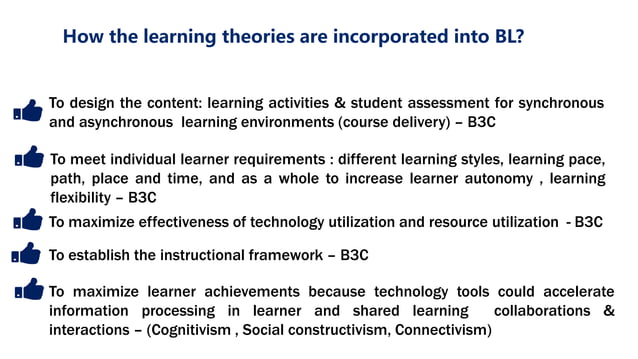 Theoretical Underpinning of Blended Learning | PPT