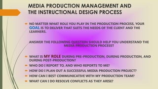 Instructional Design: Managing Media Development | PPTX