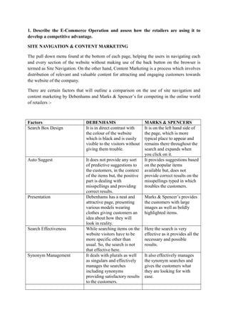 Debenhams versus Marks & Spencers | PDF | Search | Internet