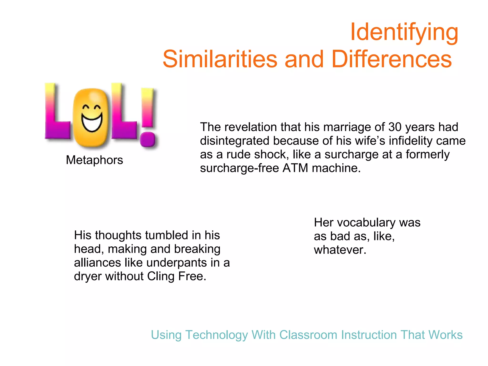 Marzano: Identifying Similarities and Differences | PPT