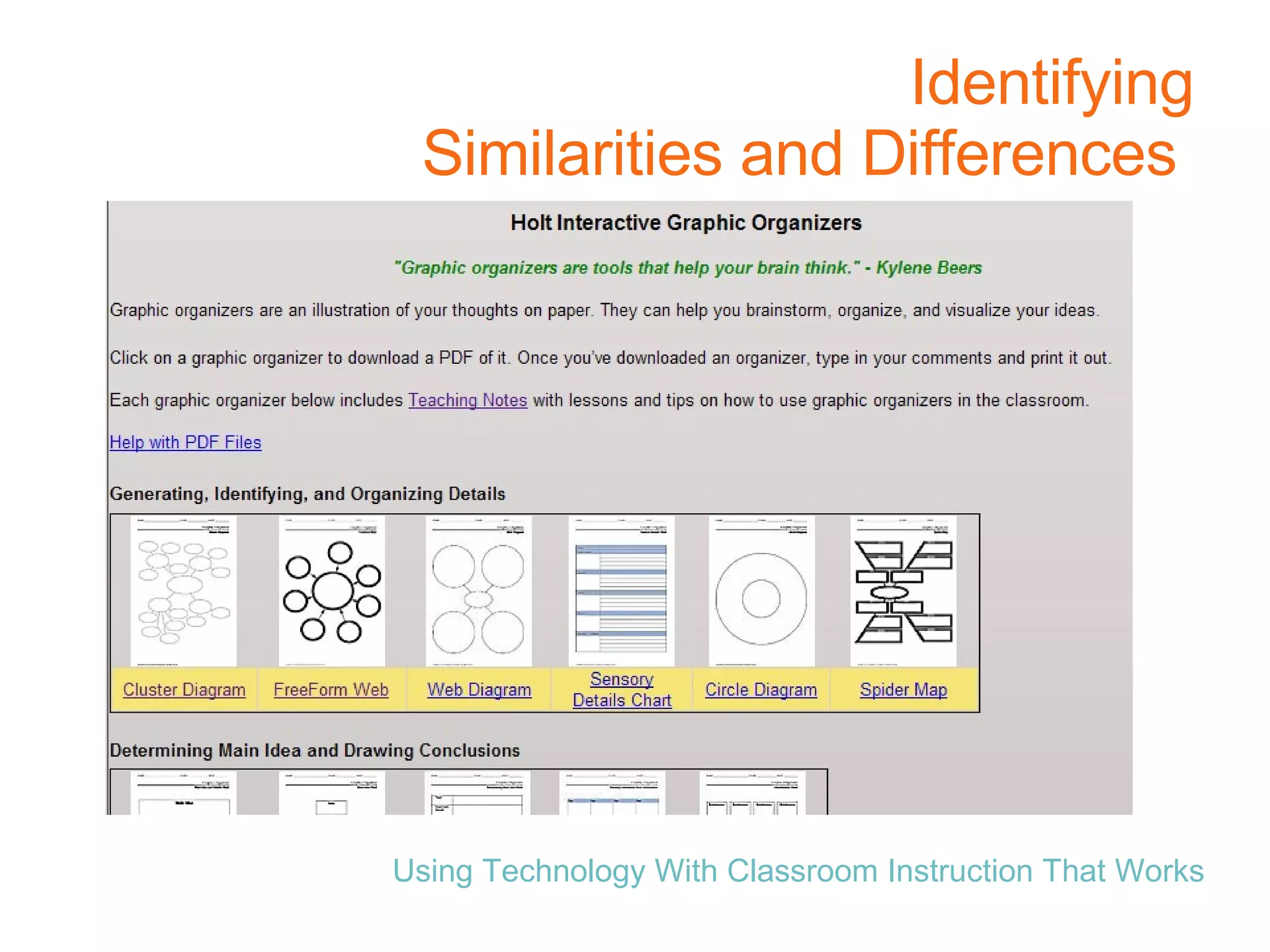 Marzano: Identifying Similarities and Differences | PPT