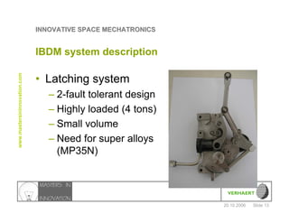 Innovative Space Mechatronics Verhaert Space | PDF