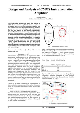 Design and Analysis of CMOS Instrumentation Amplifier | PDF